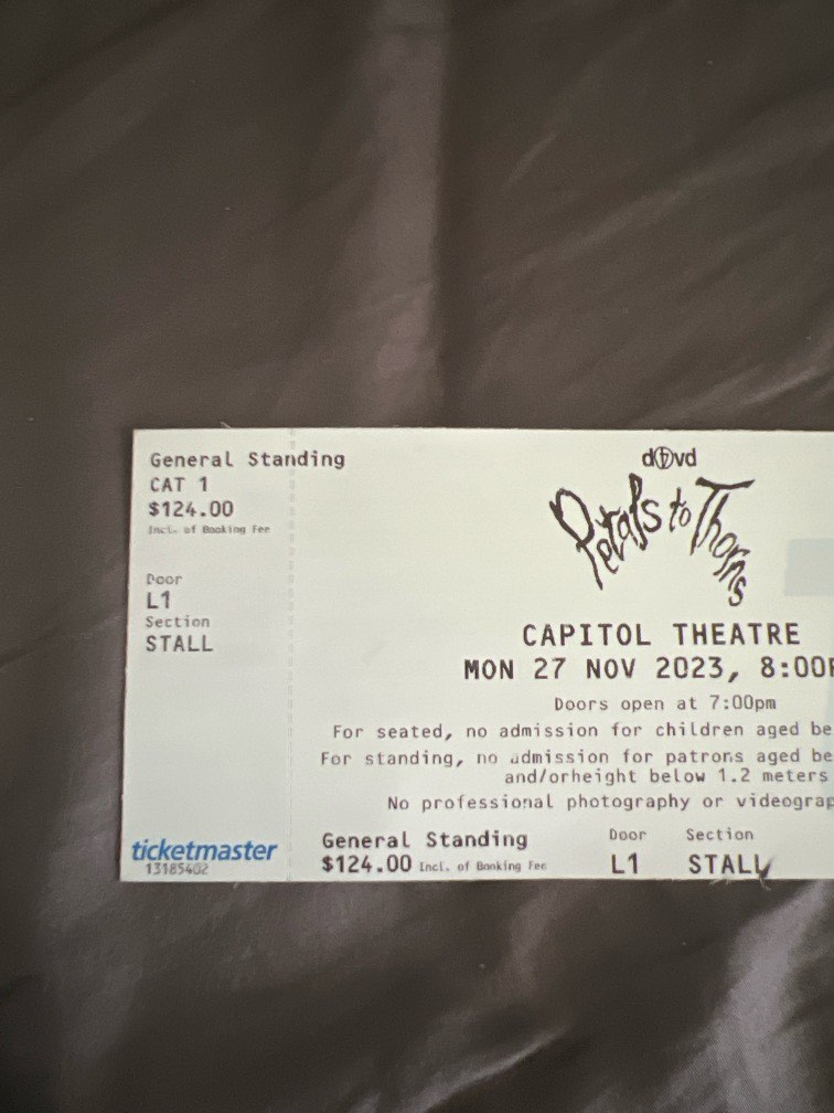 d4vd Petals to Thorns concert ticket, Tickets & Vouchers, Event Tickets ...