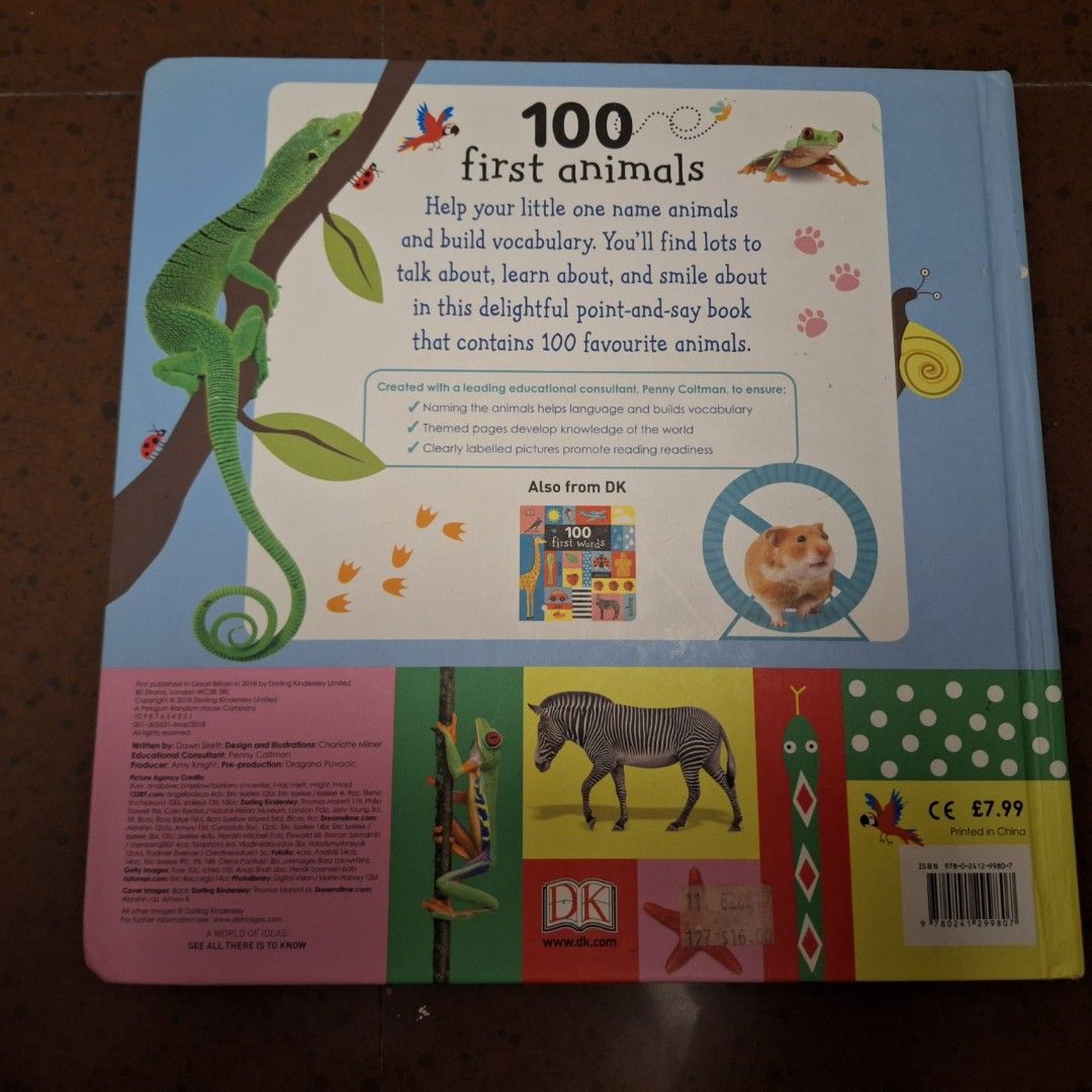 DK 100 First Animals Board Book Buku Anak Edukasi, Buku & Alat Tulis ...