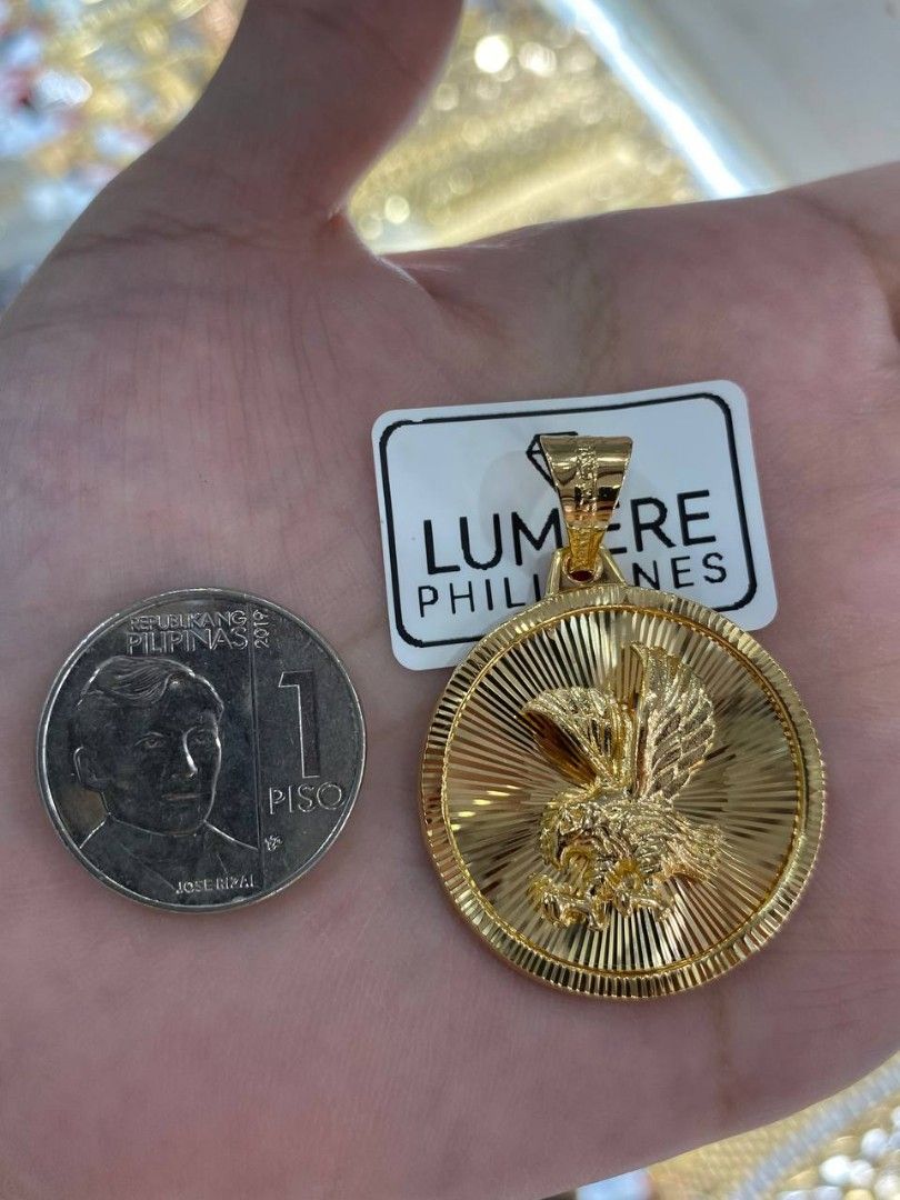 Eagle Medallion Plain Back Pendant (Non-Reversible) |18K | SDG | Yellow ...