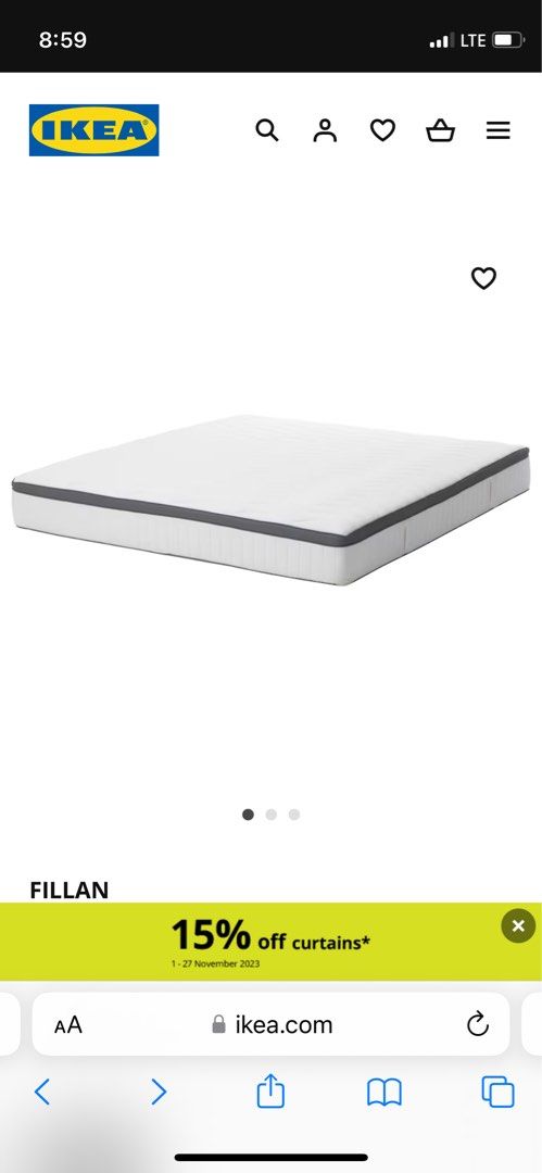 Fillan pocket sprung mattress, Furniture & Home Living, Bedding & Towels on Carousell