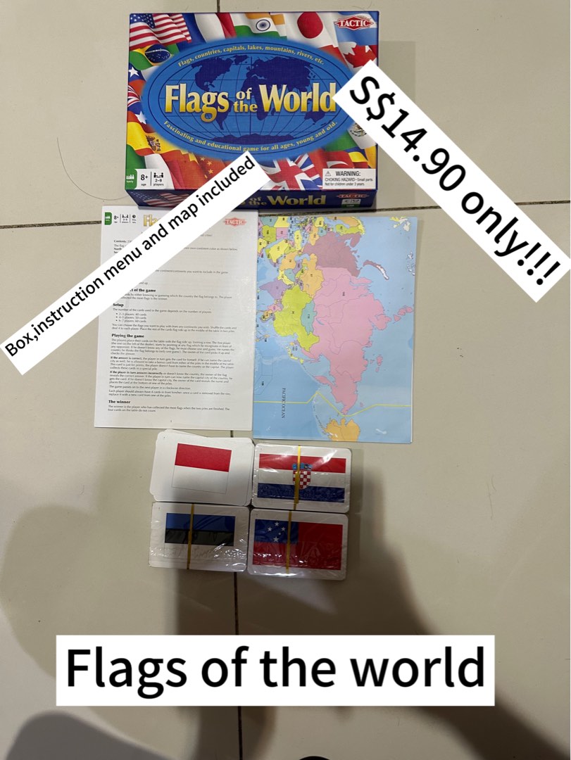 Flags of the world board game, Hobbies & Toys, Toys & Games on Carousell