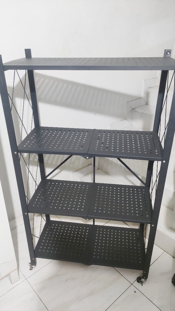 foldable metal rack 4 layers instant folding and unfolding with lockand ...