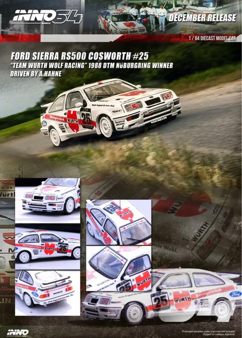 2023年12月預訂 Pre order 商品！ Inno64 1:64 Ford Sierra RS500 Cosworth #25 ...