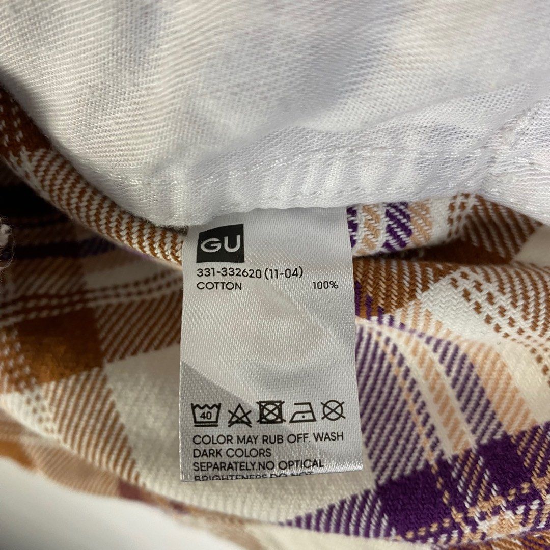GU Oversized Check Heavy Cotton, Men's Fashion, Tops & Sets, Tshirts ...