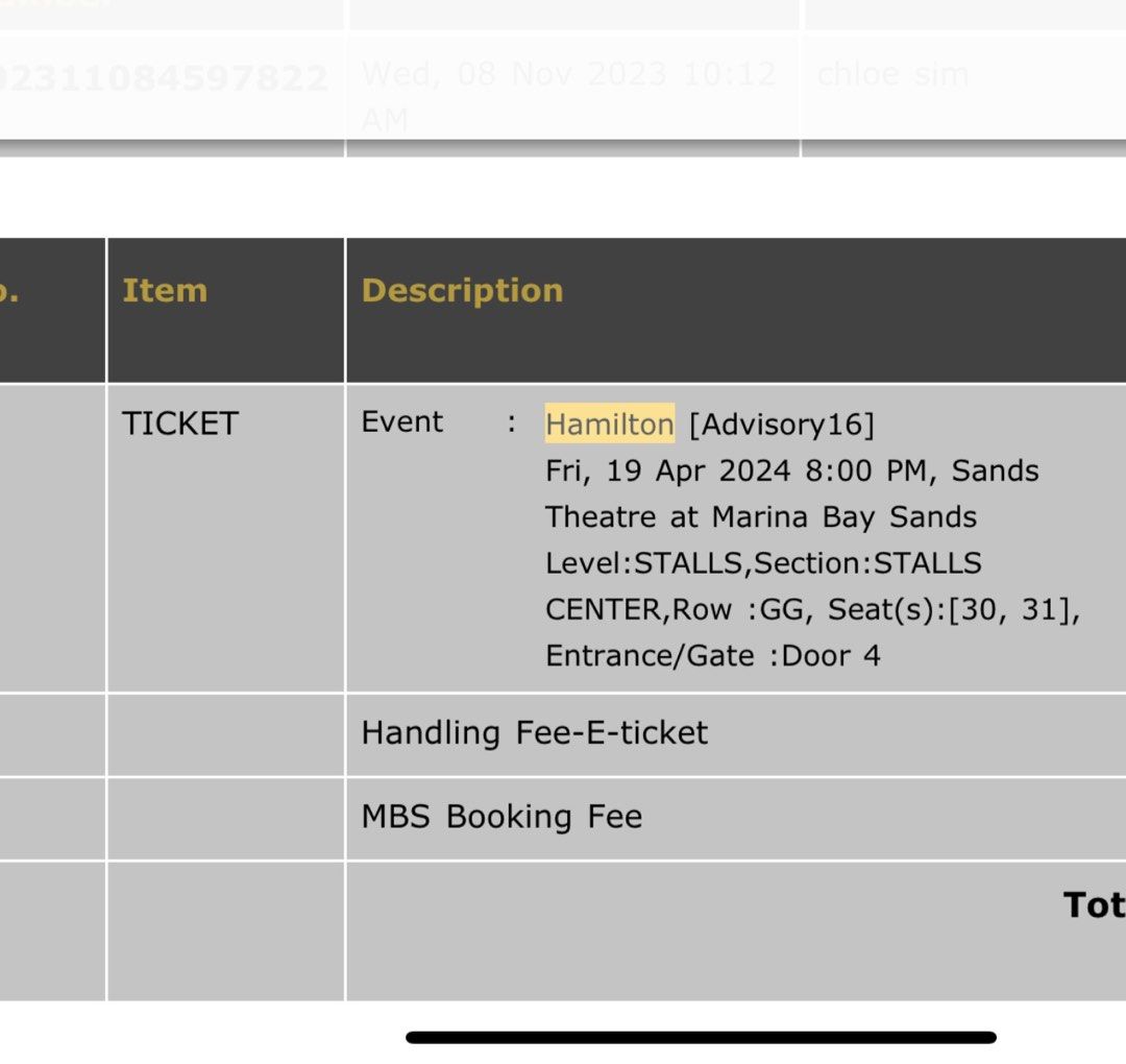 Hamilton Tickets Singapore, Tickets & Vouchers, Event Tickets on Carousell