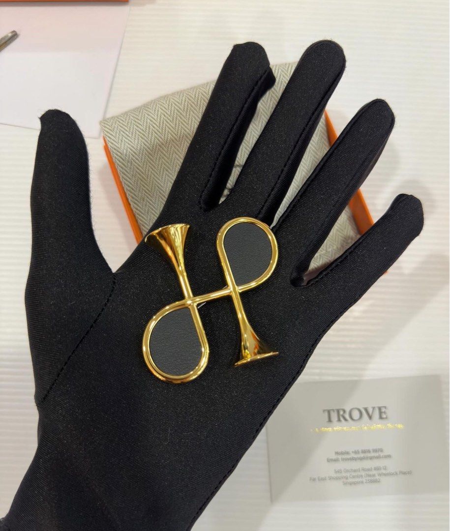 Hermes GHW Cor H Brooch, Women's Fashion, Watches & Accessories, Other ...