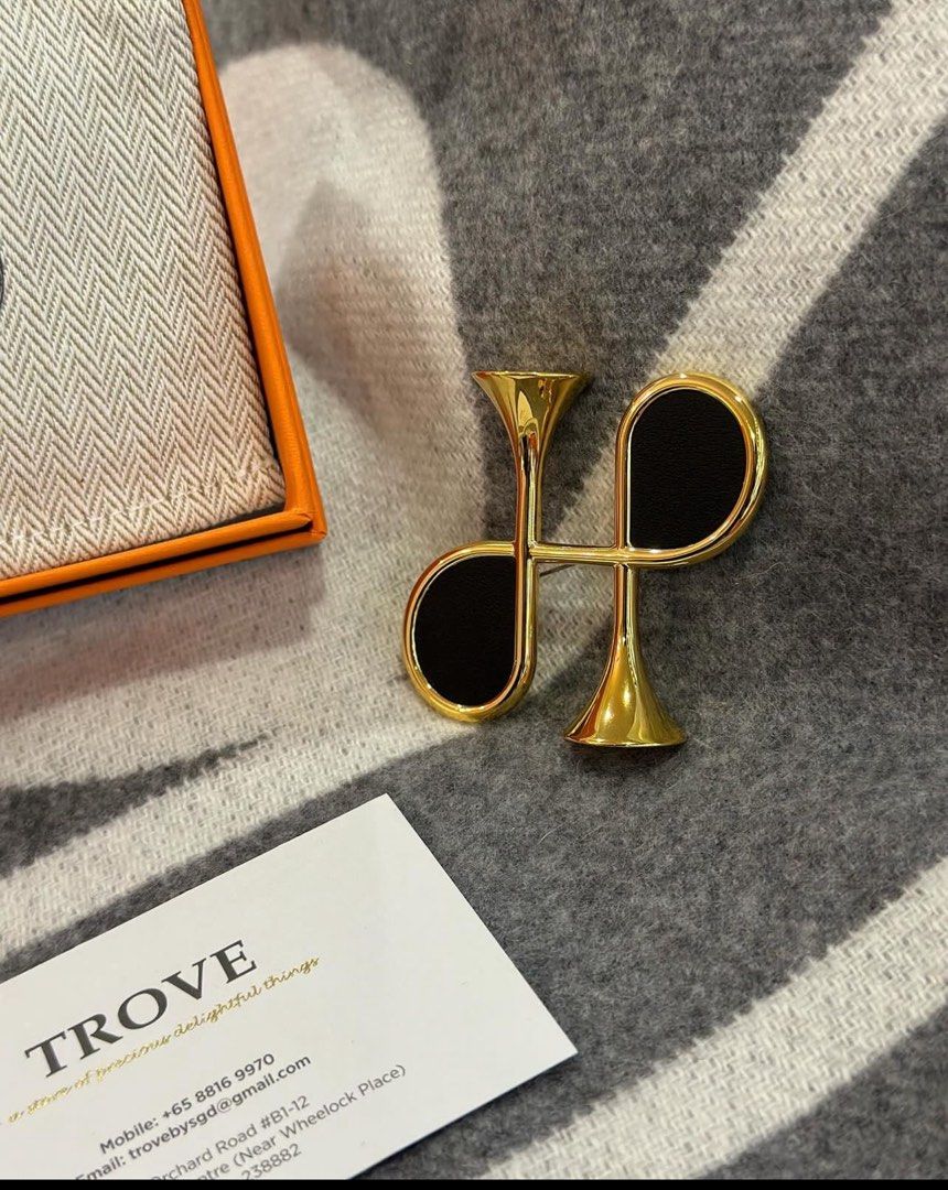 Hermes GHW Cor H Brooch, Women's Fashion, Watches & Accessories, Other ...