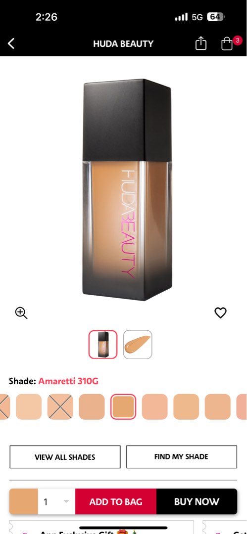 Huda Beauty Foundation, Beauty & Personal Care, Face, Makeup on Carousell