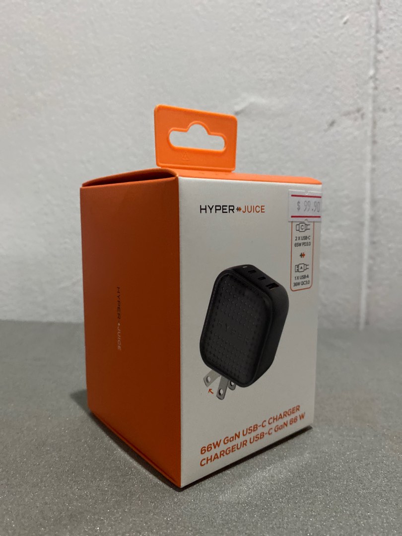 HYPERJUICE 66W Gan USB-C Charger, Mobile Phones & Gadgets, Mobile & Gadget Accessories, Power ...