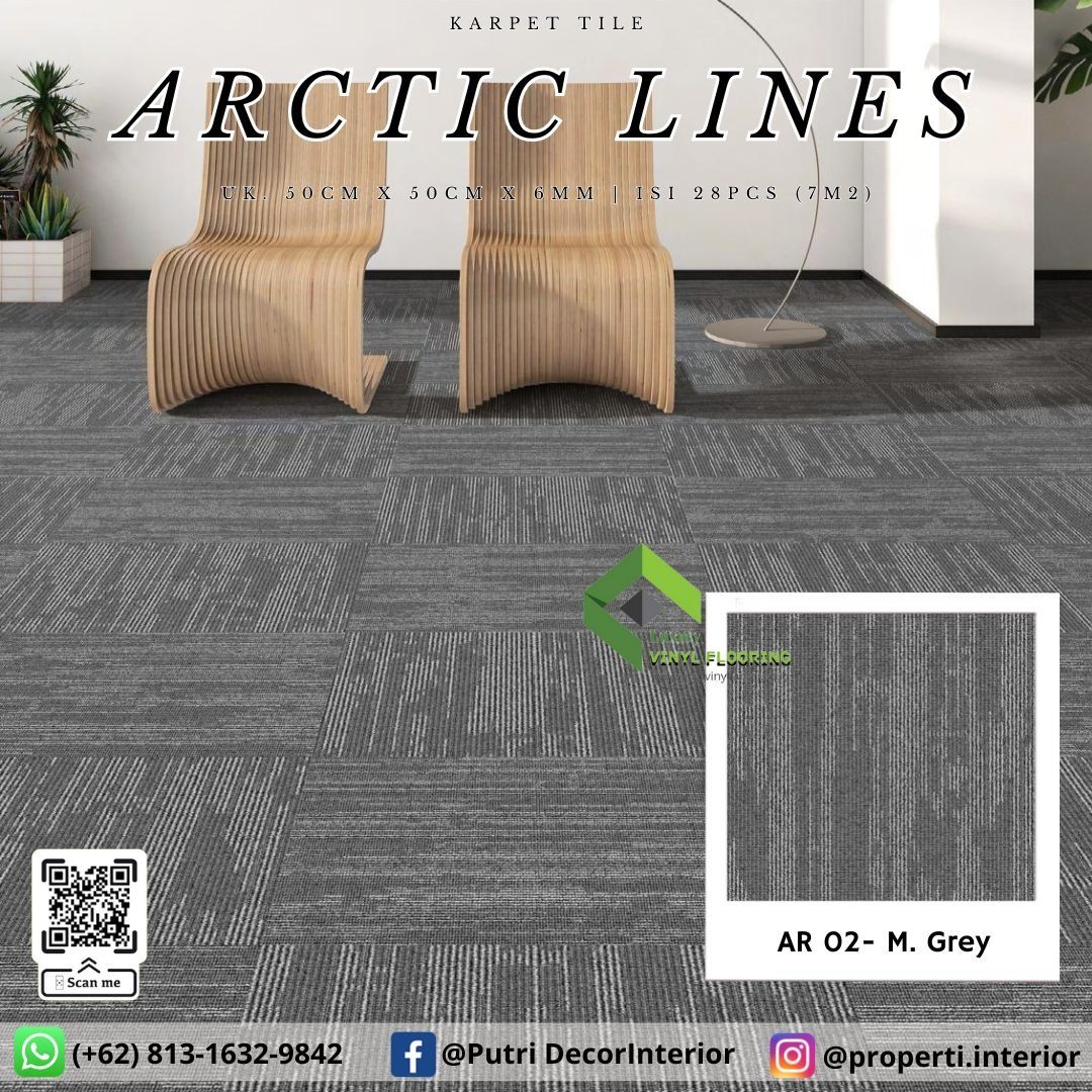 lantai karpet tile Arctic Lines tebal 6mm, Perabotan Rumah di Carousell