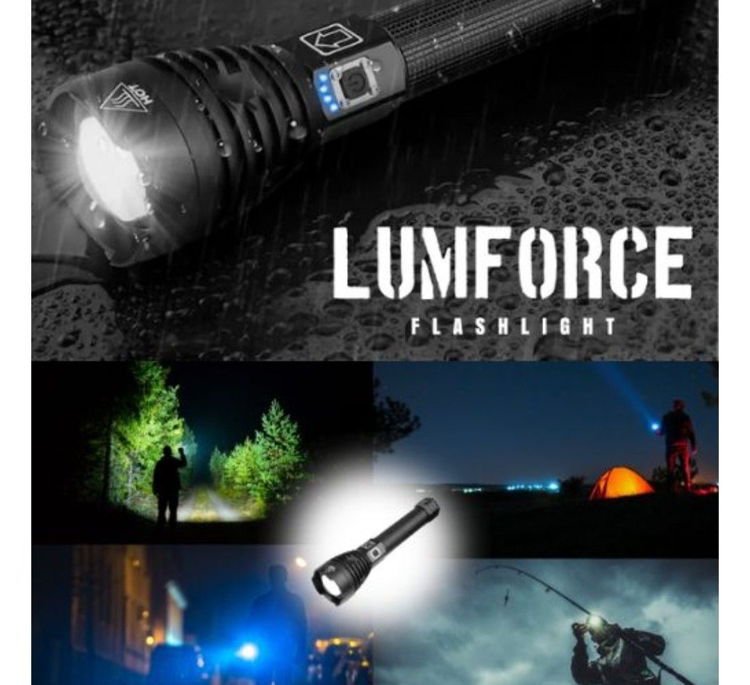 Powerful LUMFORCE Flashlight Great For Security, Camping, Emergency ...