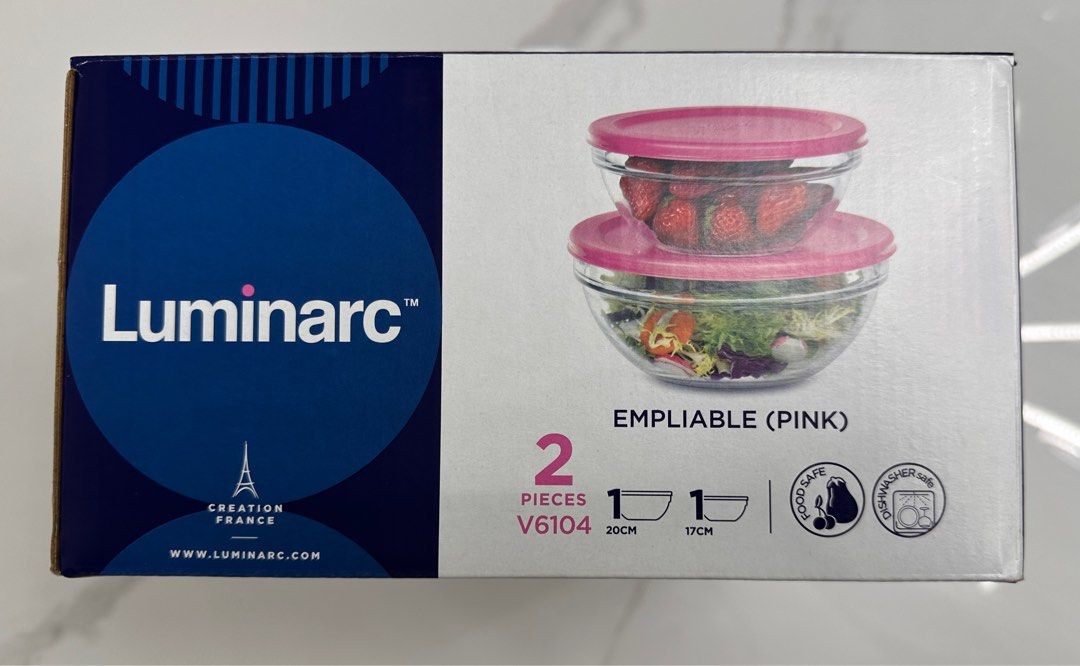 Luminarc Glass Container 2 Pcs Set Furniture And Home Living Kitchenware And Tableware Other