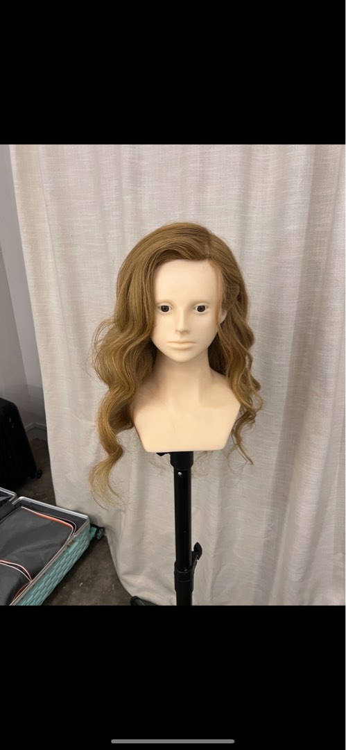 100% Real Hair Head Mannequin / fake head model, Beauty & Personal Care ...