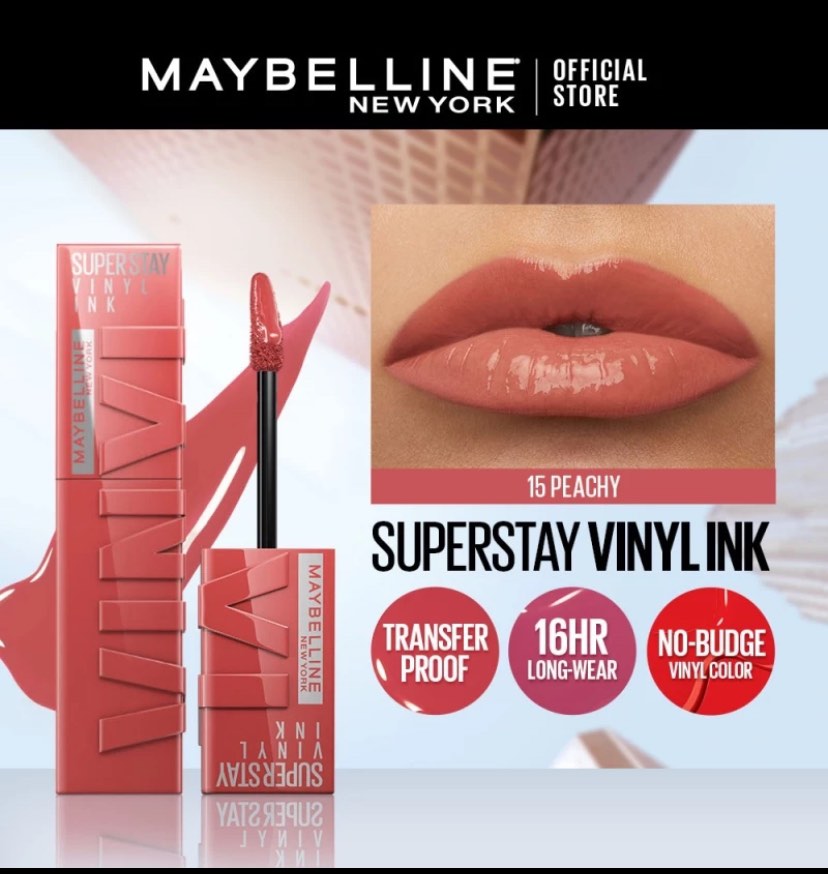 Maybelline Superstay Vinyl Ink in Peachy, Beauty & Personal Care, Face ...