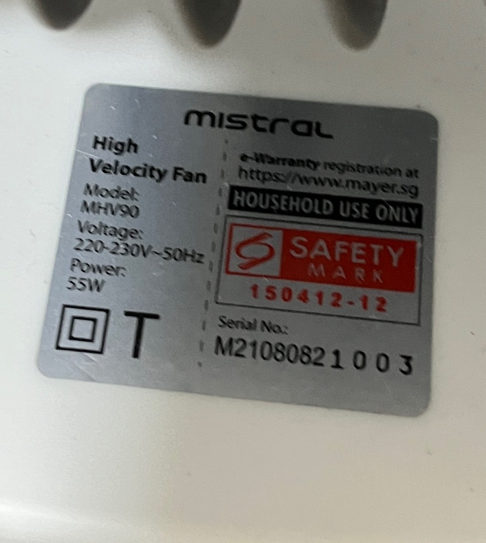 Mistral 8" Turbine Blade High Velocity Desk/Table Fan MHV90, Furniture ...