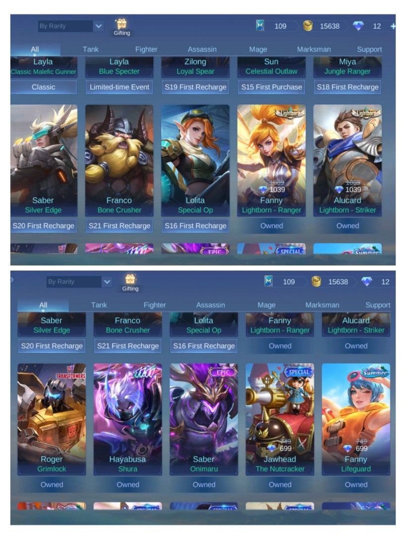 Hayabusa Shura Mobile Legends MLBB ML smurf account 58 skins WTT/WTS ...