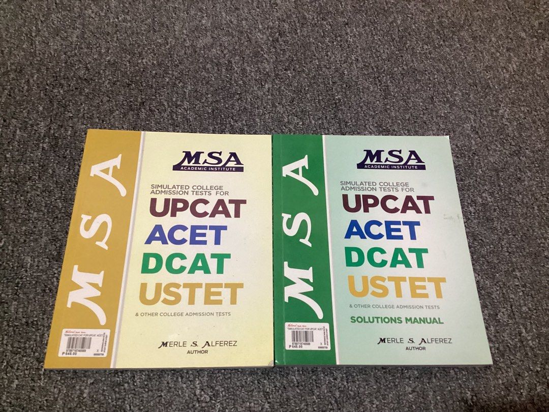 MSA UPCAT, ACET, DCAT, USTET, and other College Admission Test Reviewer ...