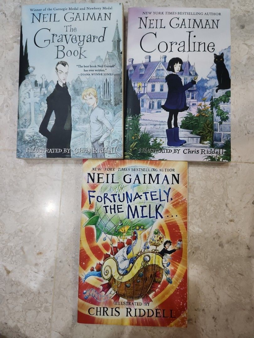 Neil Gaiman book set (the graveyard book, fortunately the milk ...