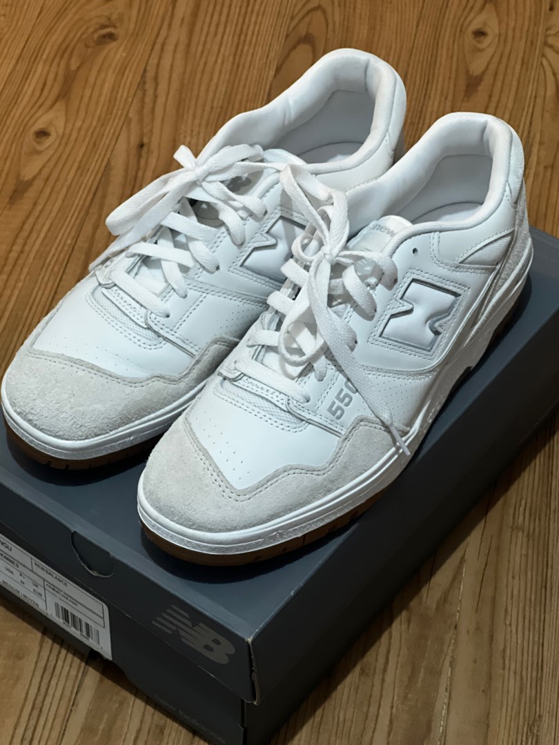 New balance 550 White Gum Sole 1x used., Men's Fashion, Footwear ...