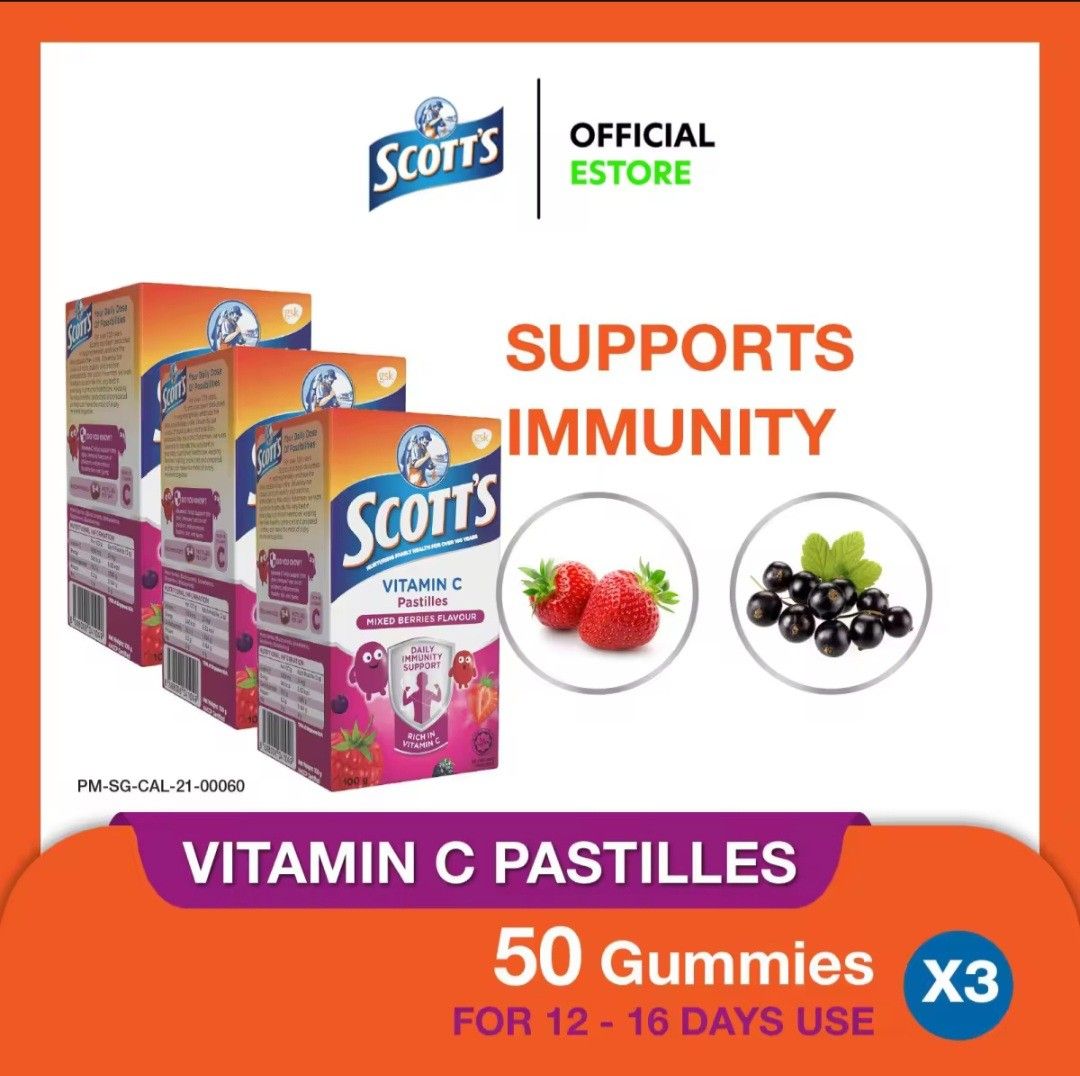 New SCOTT'S Vitamin C Pastilles Supplement for Children, Support ...