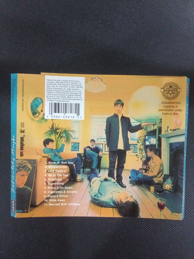 Oasis - Definitely maybe inlay only (no CD), Hobbies & Toys, Music ...