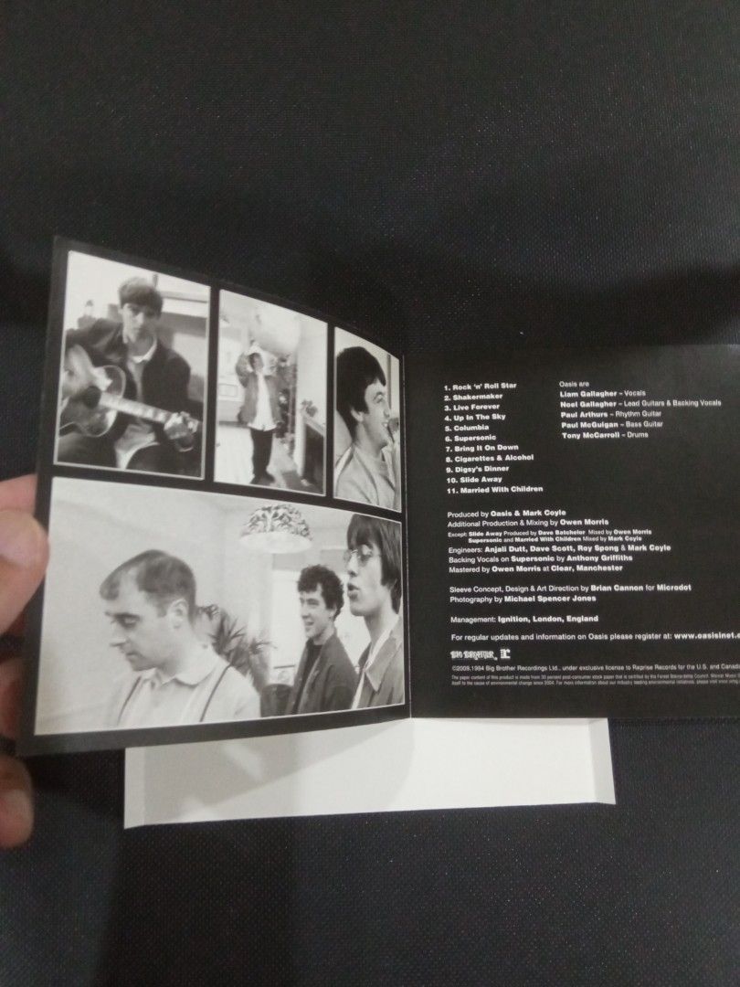 Oasis - Definitely maybe inlay only (no CD), Hobbies & Toys, Music ...
