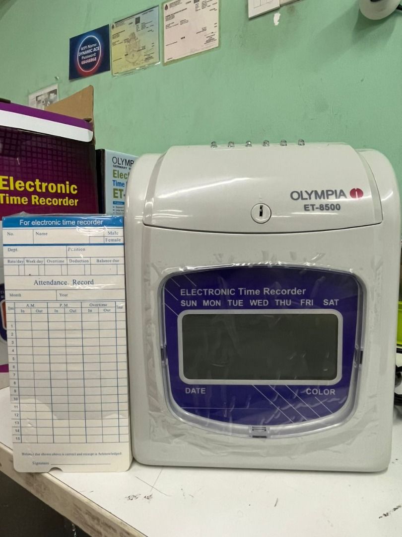 OLYMPIA TIME RECORDER ET-8500, Computers & Tech, Office & Business Technology on Carousell