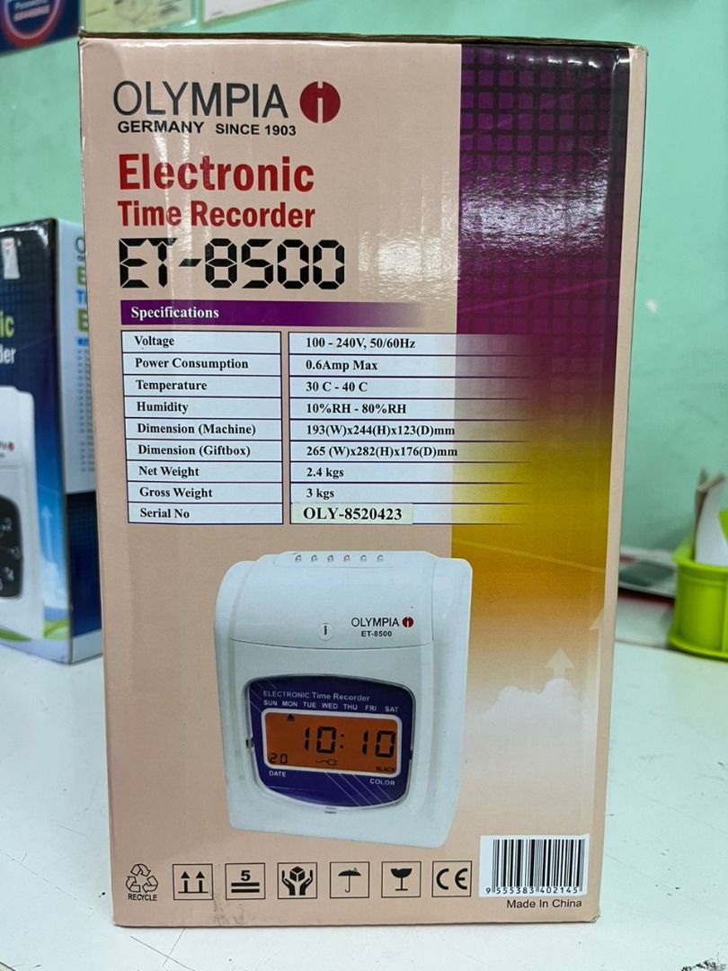 OLYMPIA TIME RECORDER ET-8500, Computers & Tech, Office & Business ...