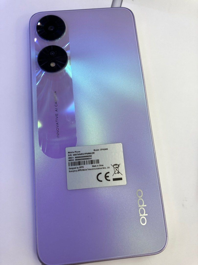 Oppo A78 5G Glowing Purple 128GB, Mobile Phones & Gadgets, Mobile ...