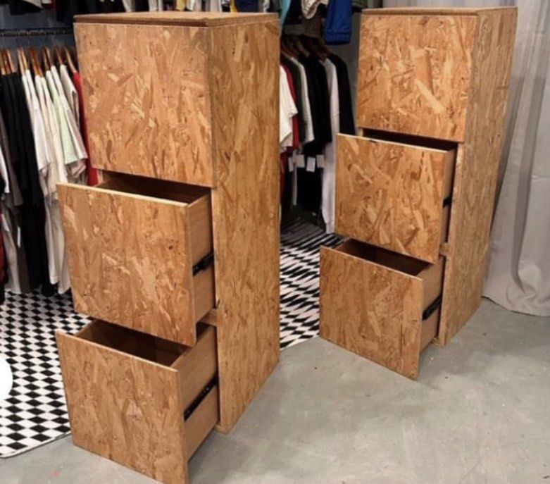 OSB Wood Display with Storage Drawer, Furniture & Home Living, Furniture, Other Home Furniture ...
