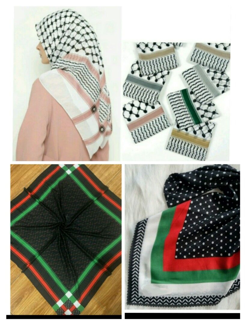 Palestine Hijab Bawal Cotton ( bidang 45") / Palestine Keffiyeh Hijab ...