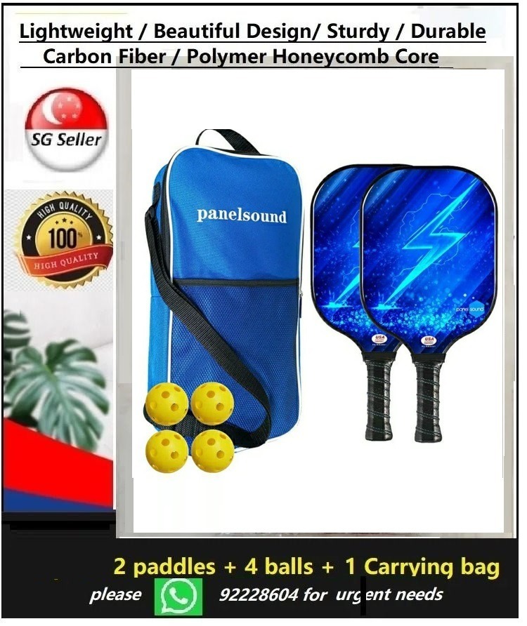 Pickleball Paddles, USAPA Approved Carbon Fiber Surface Pickleball Set ...