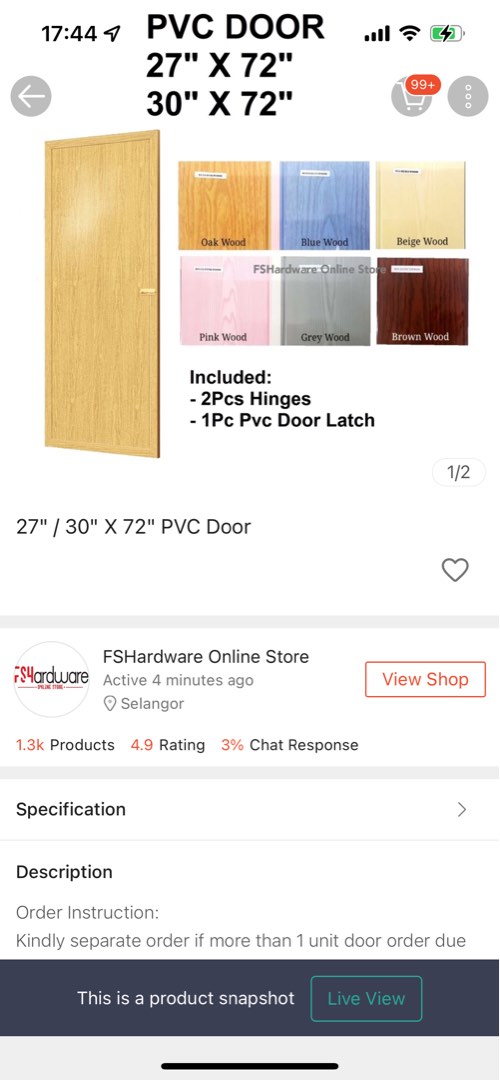 Pintu Pvc Toilet Furniture Home Living Bathroom Kitchen Fixtures On Carousell