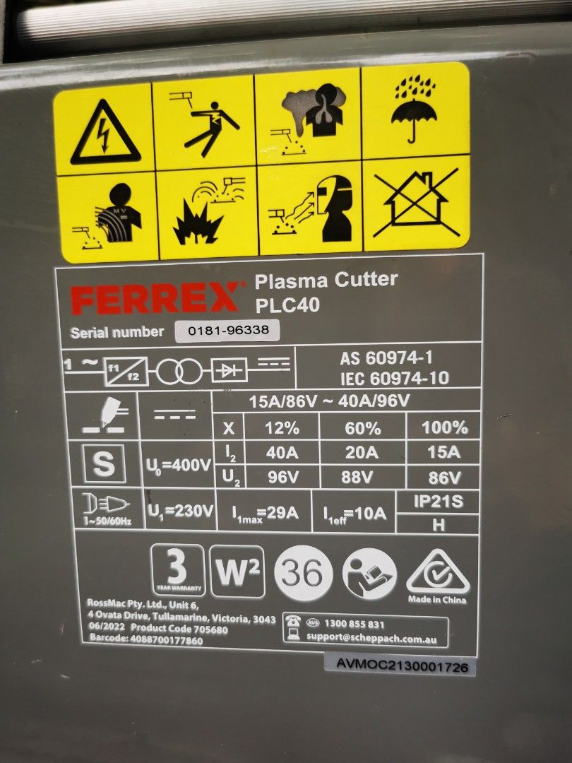 plasma cutter 40amp / ferrex Australia, Commercial & Industrial ...