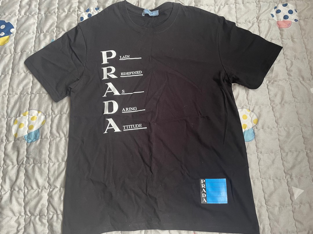 PRADA T-Shirt Black, Men's Fashion, Tops & Sets, Tshirts & Polo Shirts ...