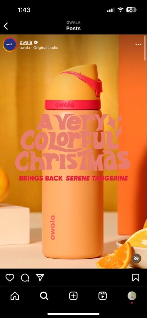 [PREORDER] Rare owala colour drop velvet moon/ serene tangerine ...