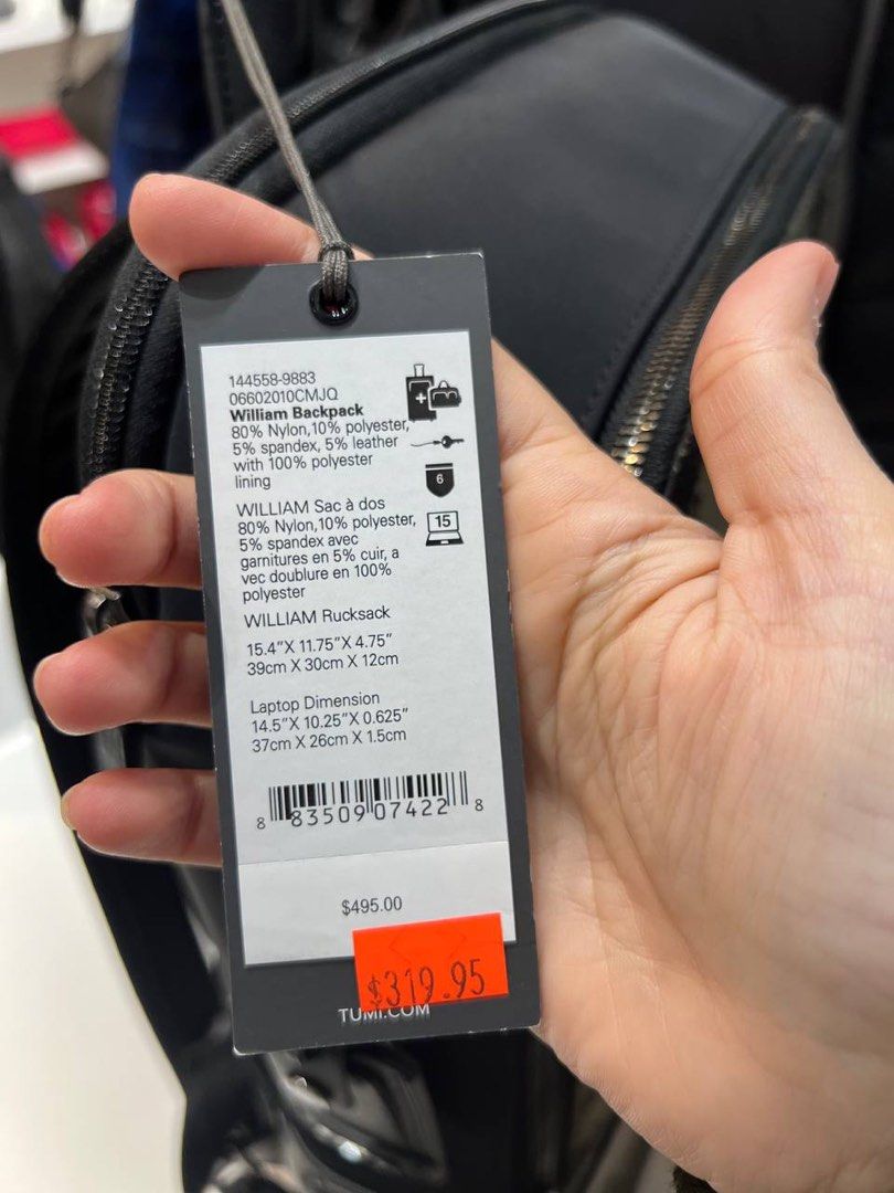 (PREORDER) TUMI WILLIAM BACKPACK, Men's Fashion, Bags, Backpacks on ...