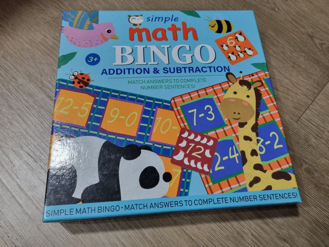 Preschool Addition Subtraction Maths bingo kindergarten game, Hobbies ...