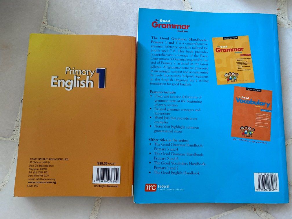 Primary 1 English Revision Books (Set of short exercises and grammar ...