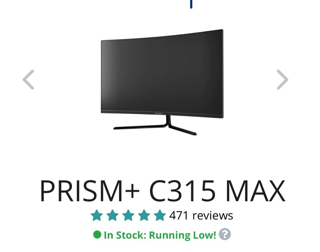 Prism Plus 32 inch Curved Monitor, Computers & Tech, Parts ...