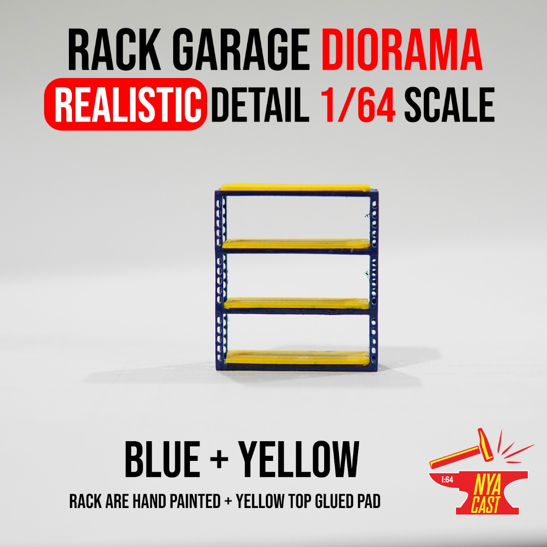 Rak Diorama Biru Kuning Besi Bertingkat Shelf Rack Heavy Duty Diecast ...