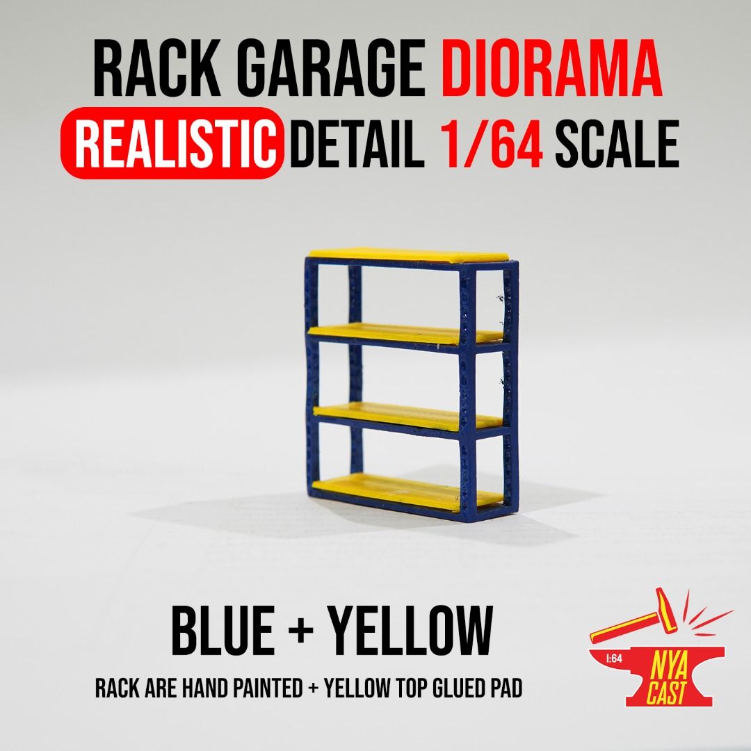 Rak Diorama Biru Kuning Besi Bertingkat Shelf Rack Heavy Duty Diecast ...