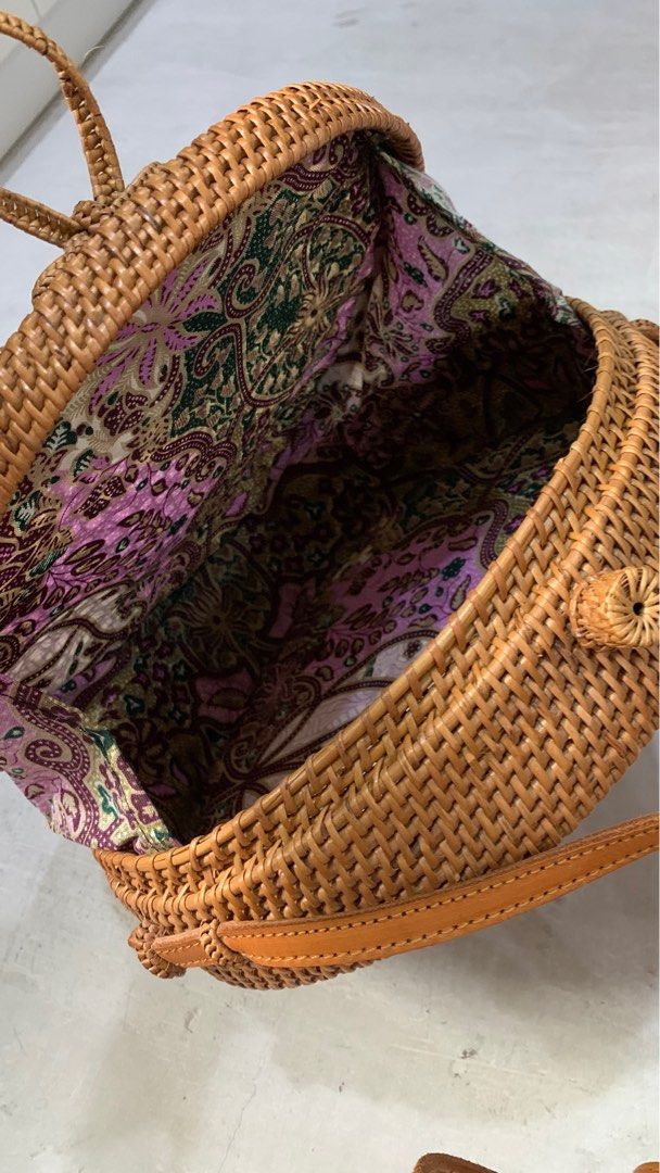 Rattan Round Bag, Women's Fashion, Bags & Wallets, Beach Bags on Carousell