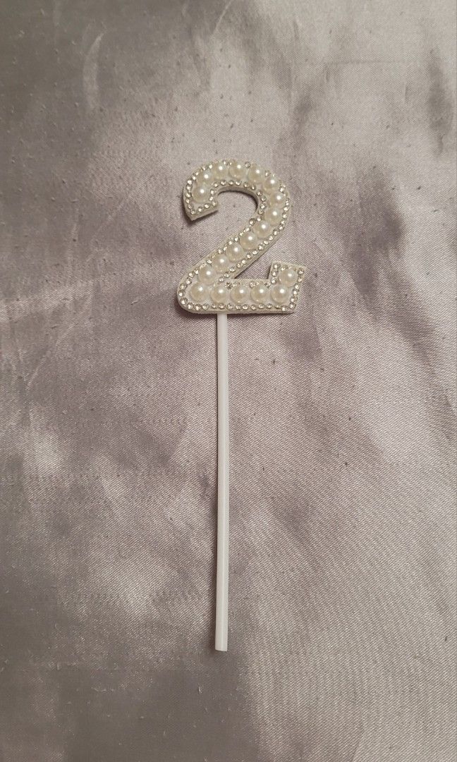 Rhinestone Birthday Pearl Number Cake Toppers, Hobbies & Toys ...
