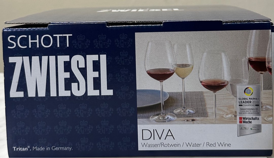 Schott Zwiesel Tritan Diva Water/Red Wine Glass, Furniture & Home Living, Kitchenware ...