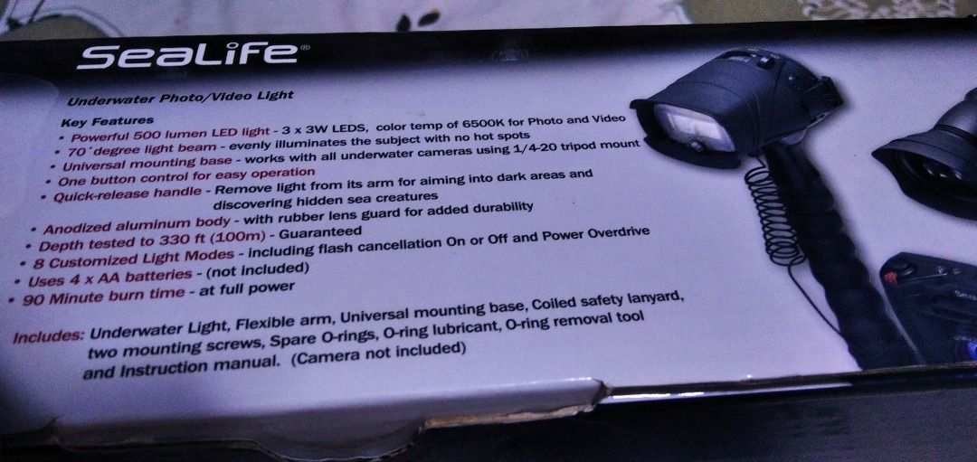 Sealife underwater scuba photography video light SL 980 LED with camera ...