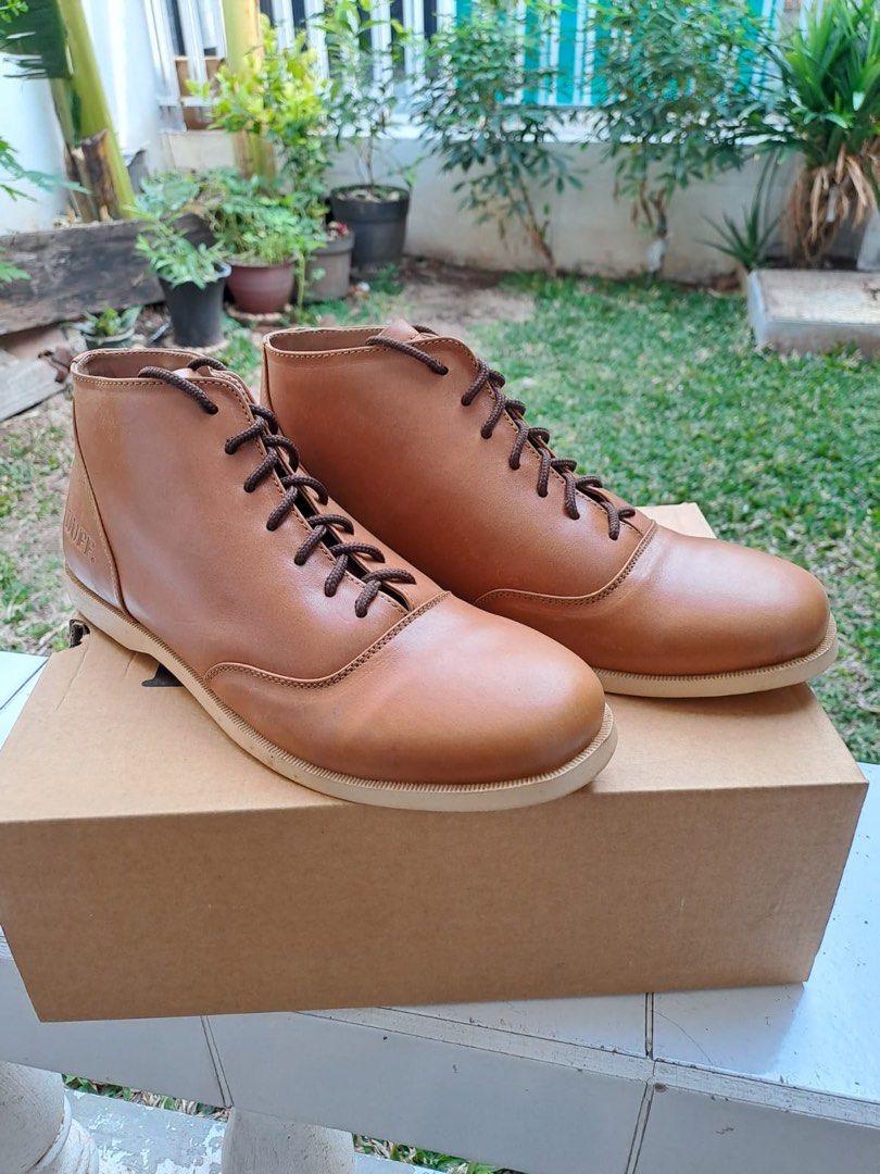 SEPATU KULIT BOOTS CUT ASLI BANDUNG, Fesyen Pria, Sepatu , Sepatu Boot ...