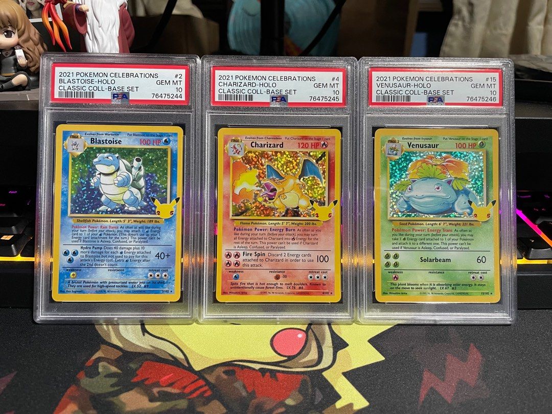 Sequential PSA 10 Blastoise Charizard Venusaur 25th Celebrations Pokemon, Hobbies & Toys, Toys ...