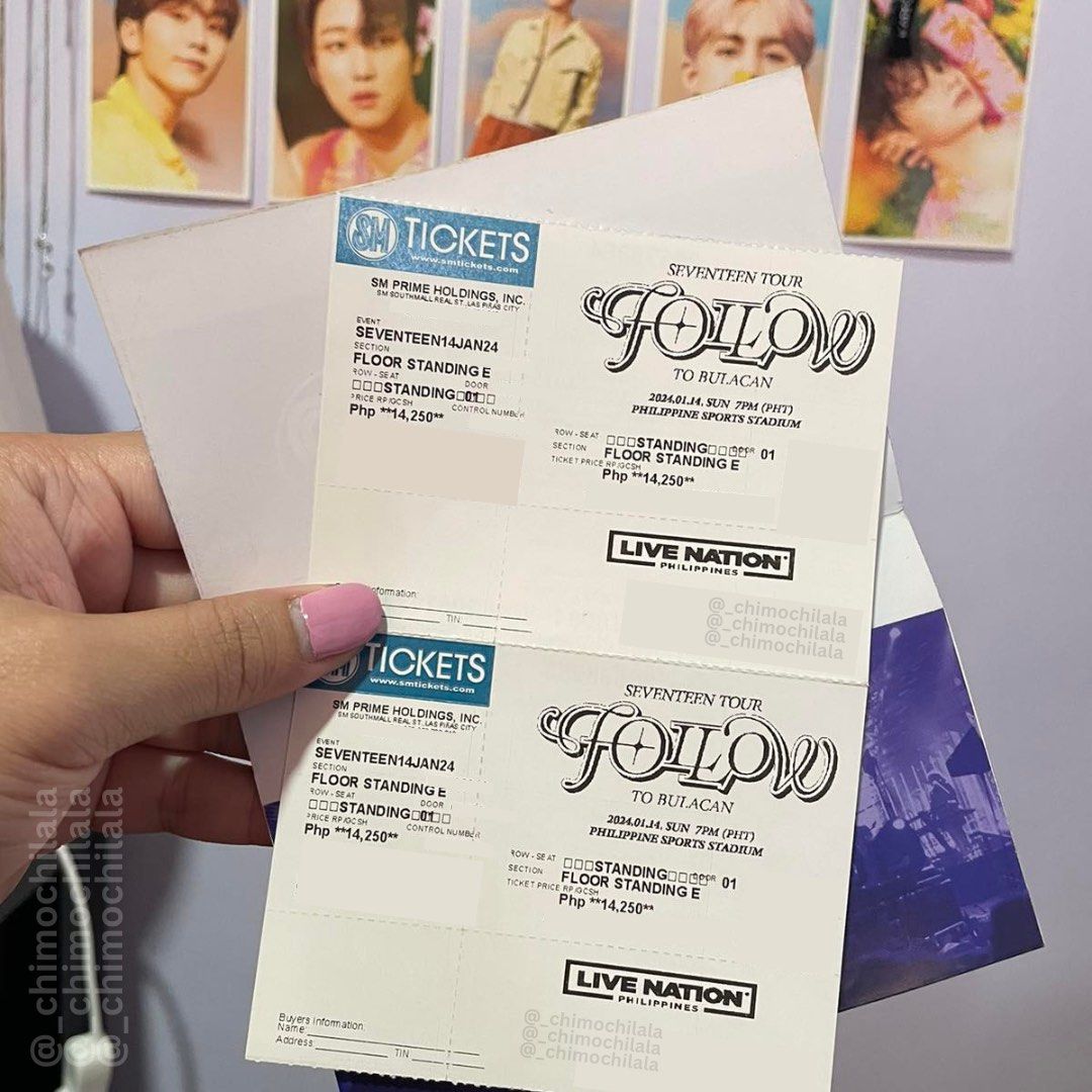 SEVENTEEN FOLLOW TOUR IN BULACAN DAY 2- (2) FLOOR E STANDING, Tickets & Vouchers, Event Tickets ...