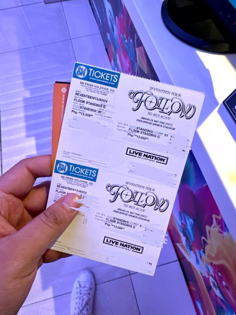 SEVENTEEN FOLLOW TOUR IN BULACAN DAY 1- (2) FLOOR G STANDING, Hobbies & Toys, Memorabilia ...